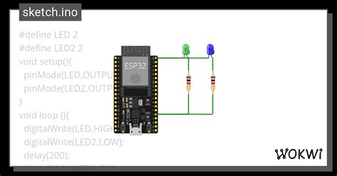 Led Blink 1 Wokwi Esp32 Stm32 Arduino Simulator