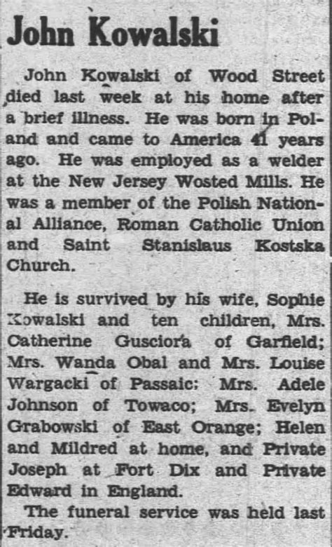 Obituary For John Kowalski ™