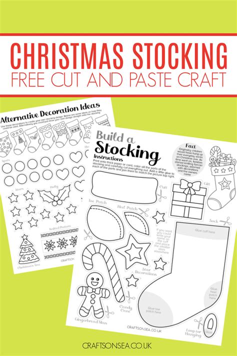 Christmas Stocking Craft Free Printable Crafts On Sea