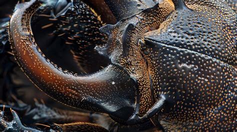 A Closeup View Of A Beetles Exoskeleton Showing Intricate Details Premium Ai Generated Image