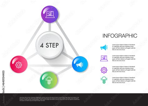 Infographic Template 4 Step Analysis For Marketing Can Apply Diagram Framework Vision Stock
