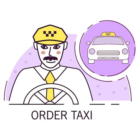 Premium Vector Taxi Driver Yellow Taxi Taxi Order