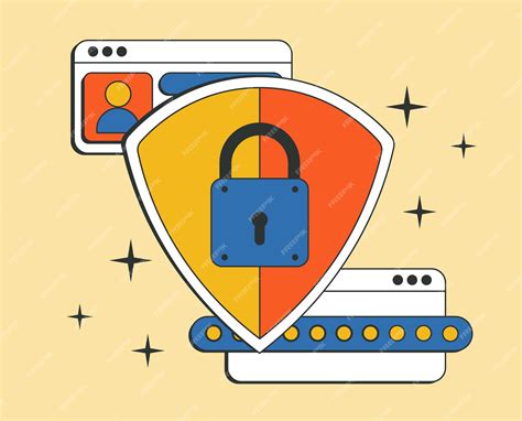 Premium Vector Login Form And Shield With Lock On It A System That Requires A Password For Access