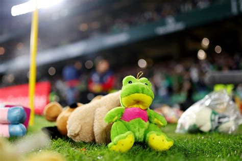 Gran Gesto De Los Hinchas Del Betis Lanzando Peluches Al Campo De Juego