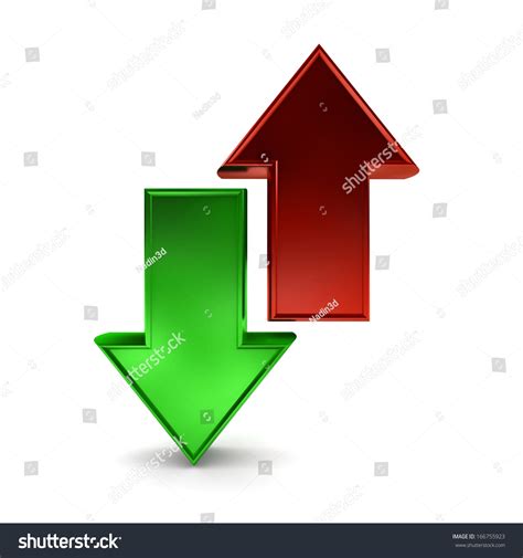 Green Red Arrows Pointing Opposite Directions Stock Illustration