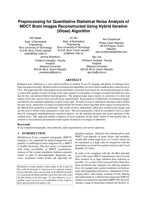 Pdf Preprocessing For Quantitative Statistical Noise Analysis Of Mdct