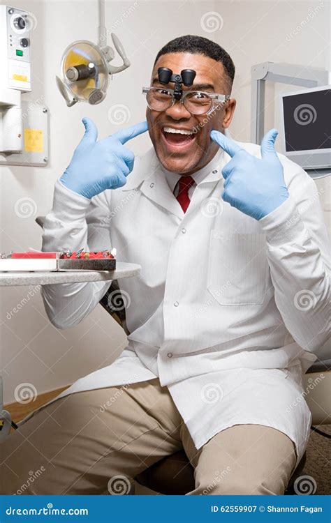 Dentist Wearing Dental Binocular Loupes Stock Image Image Of Joyful