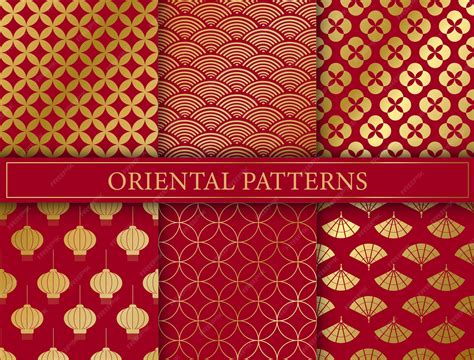 Premium Vector Oriental Style Patterns Set