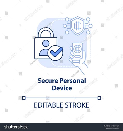 Secure Personal Device Light Blue Concept Stock Vector Royalty Free 2201607727 Shutterstock