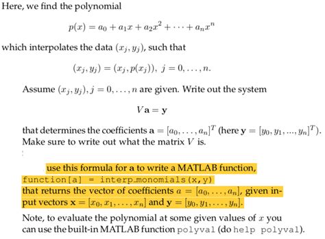Solved Here We Find The Polynomial Which Interpolates The
