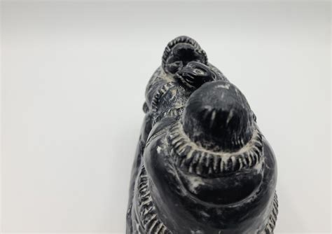 Vintage Resin Type Soapstone Casting Wolf Original Made In Canada Inuit