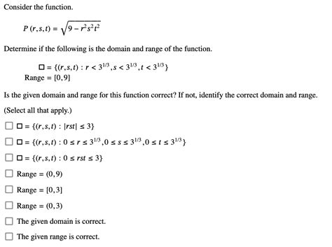 consider the function p r s t 9 r2s2t22determine if