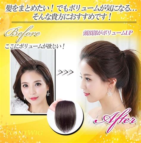 【未使用に近い】ウィッグ 頭頂部ウィッグ 部分ウィッグ ヘアピース ボリューム カツラ つけ毛 ポイントウィッグ ウィッグ ポニーテール