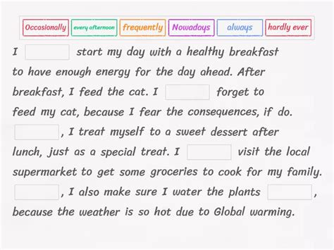 Present Simple Frequency Adverbs Gap Fill Completa La Oración