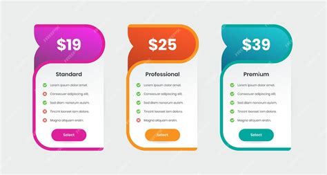Premium Vector Modern Minimalistic Professional Pricing Comparison