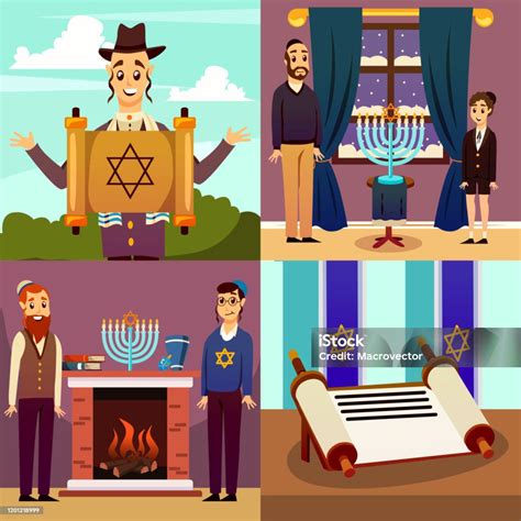Cartoon Jews Characters 2x2 Stock Illustration Download Image Now