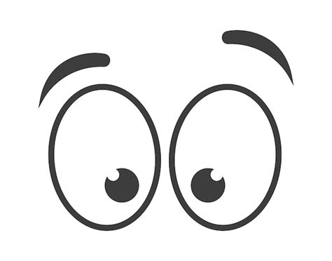 만화 겁 먹은 눈 벡터 일러스트 레이 션 프리미엄 벡터