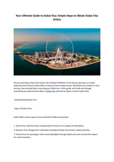 Ppt Your Ultimate Guide To Dubai Visa Simple Steps To Obtain Dubai