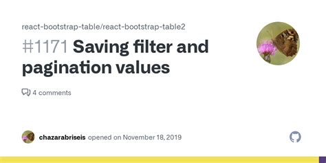Saving Filter And Pagination Values · Issue 1171 · React Bootstrap