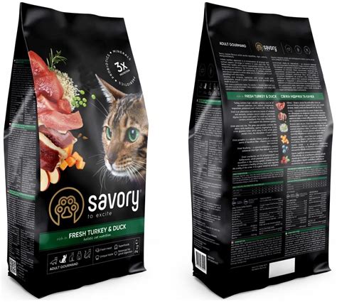 Сухой корм для кошек Savory со свежим мясом индейки и уткой 400г ...