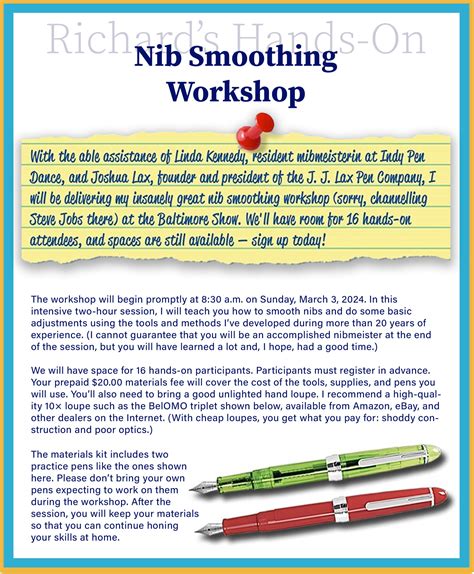 Workshop Richards Hands On Nib Smoothing