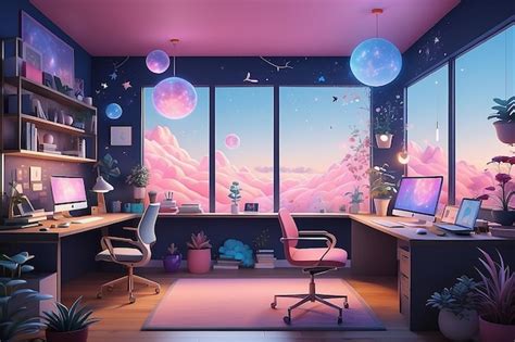 Premium Photo Aiinfused Dreamland Dreamy Home Office Vector