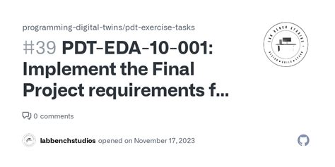 Pdt Eda 10 001 Implement The Final Project Requirements For The Edge