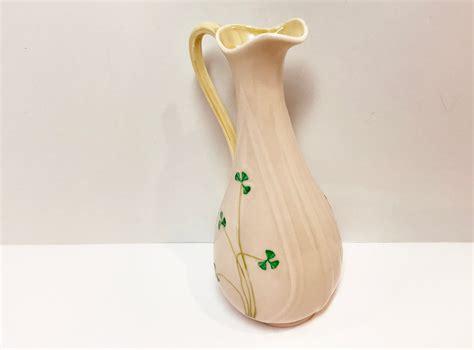 Belleek Vase Belleek Pitcher Belleek China Belleek Shamrock Vase