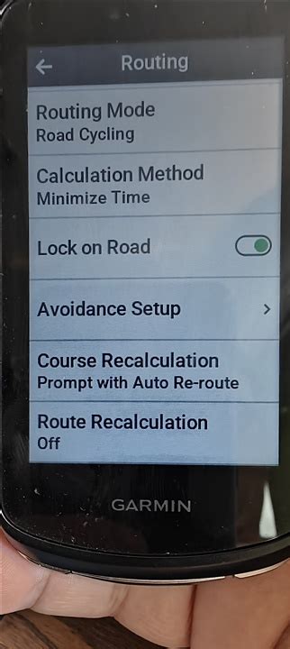 When Cycling Any Route It Keeps Recalculating Edge 1040 Series