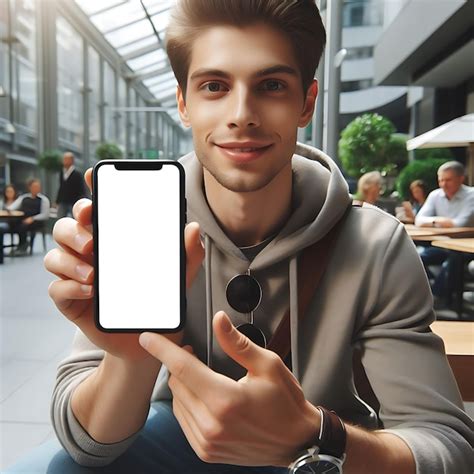 Premium Photo A Man Holding An Iphone In His Hands
