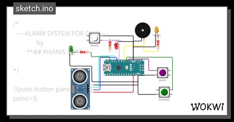 CAR ALARM Wokwi ESP32 STM32 Arduino Simulator