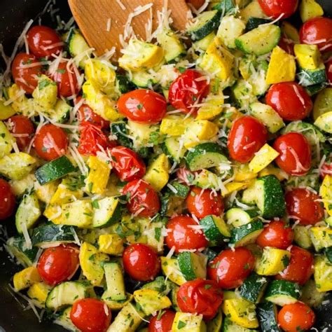 Sauteed Zucchini Squash And Tomatoes Garlic Parmesan Cooking Classy