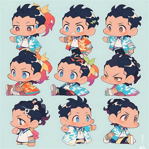 Premium Ai Image Sticker Of Male Crab Chibi Kawaii Caribbean Fashion
