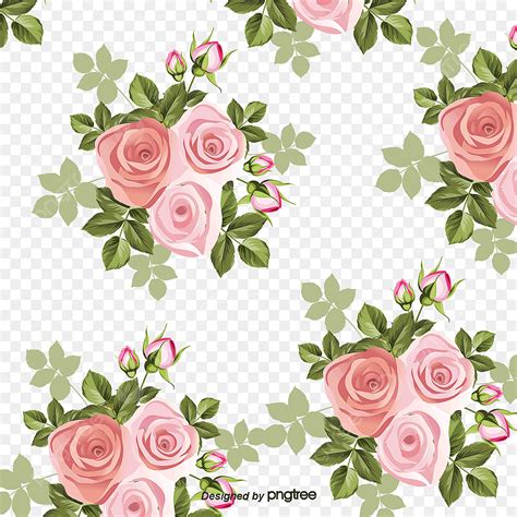 Rose Material Png Picture Vector Rose Pattern Background Material