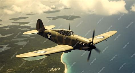 Avión De Combate De La época De La Segunda Guerra Mundial Foto Premium