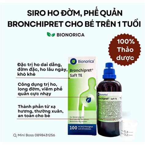 Date 2026 Siro Ho Bronchipret Saft Te Bionorica Cho Bé Trên 1 Tuổi 100ml Nội Địa Đức
