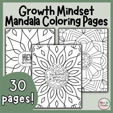 Sel Growth Mindset Coloring Sheets Mandala Art With Positive Quotes