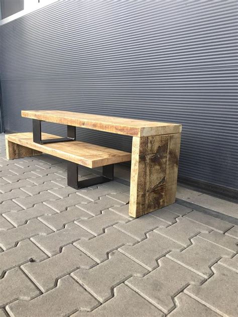 Tv Board Medienmöbel Recyceltes Bauholz Und Stahl Design Upcycling Industrie Gerüstbohle