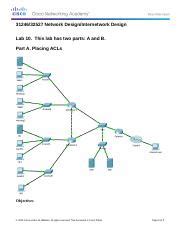 Lab ACLs Docx Network Design Internetwork Design Lab This Lab Has Two