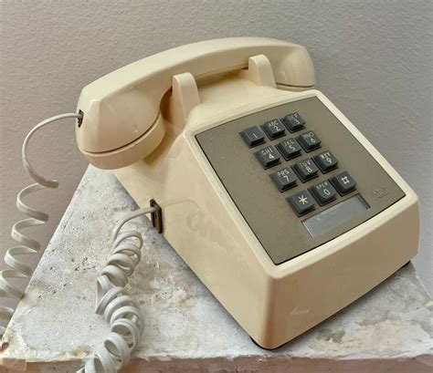 vintage corded push button dial telephone old fashioned etsy