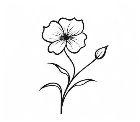Premium Ai Image There Is A Drawing Of A Flower With A Stem And