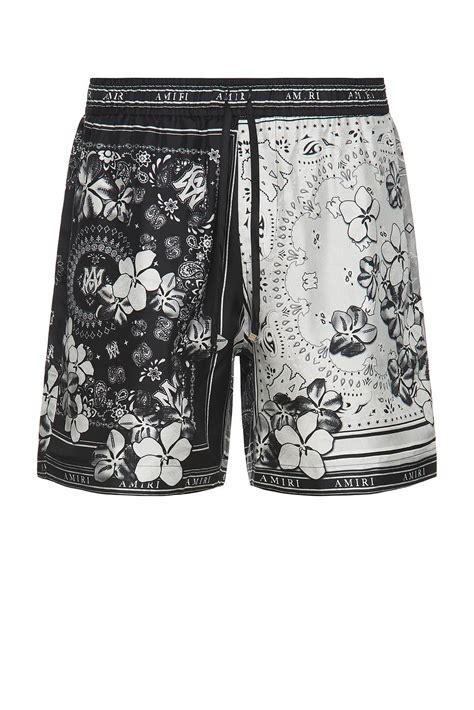 Amiri Bandana Floral Short In Gray For Men Lyst