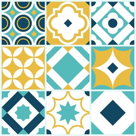 Moroccan Azulejo Tile Patterns Majolica Ornament Vector Image