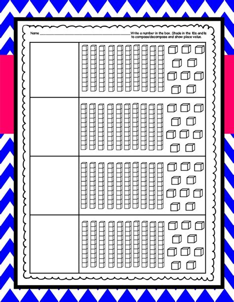 Compose Decompose Numbers And Place Value Kindergarten Squared Place Values Montessori Math