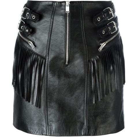 Saint Laurent Fringed Leather Mini Skirt 160045 Rub Liked On
