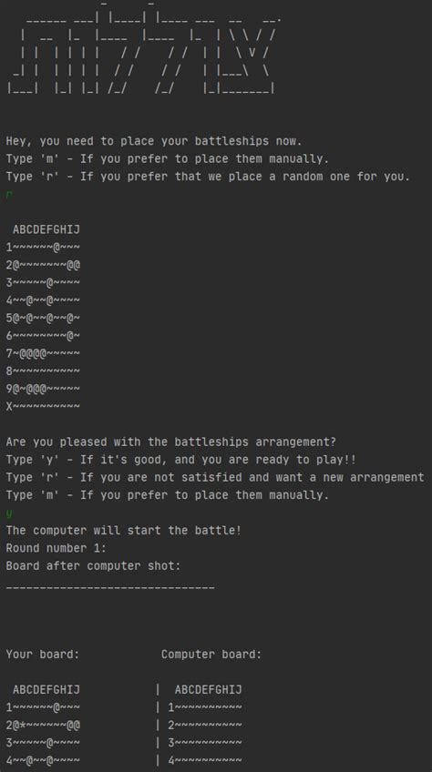 Github Tamirsadovsky Battleships Game Java Console Application Game