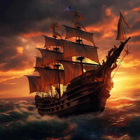 Premium Ai Image A Ship With A Sail On The Bottom And The Word Ship On The Bottom