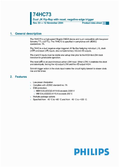 74hc73 96182 Pdf Datasheet Download Ic On Line