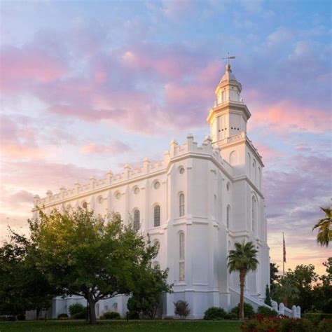 St George Temple Summer Sunset Lds Temple Pictures