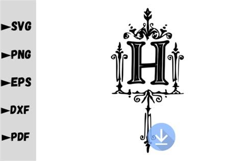 Monogram Letter H Monogram Svg Graphic By Jada Boutique Design